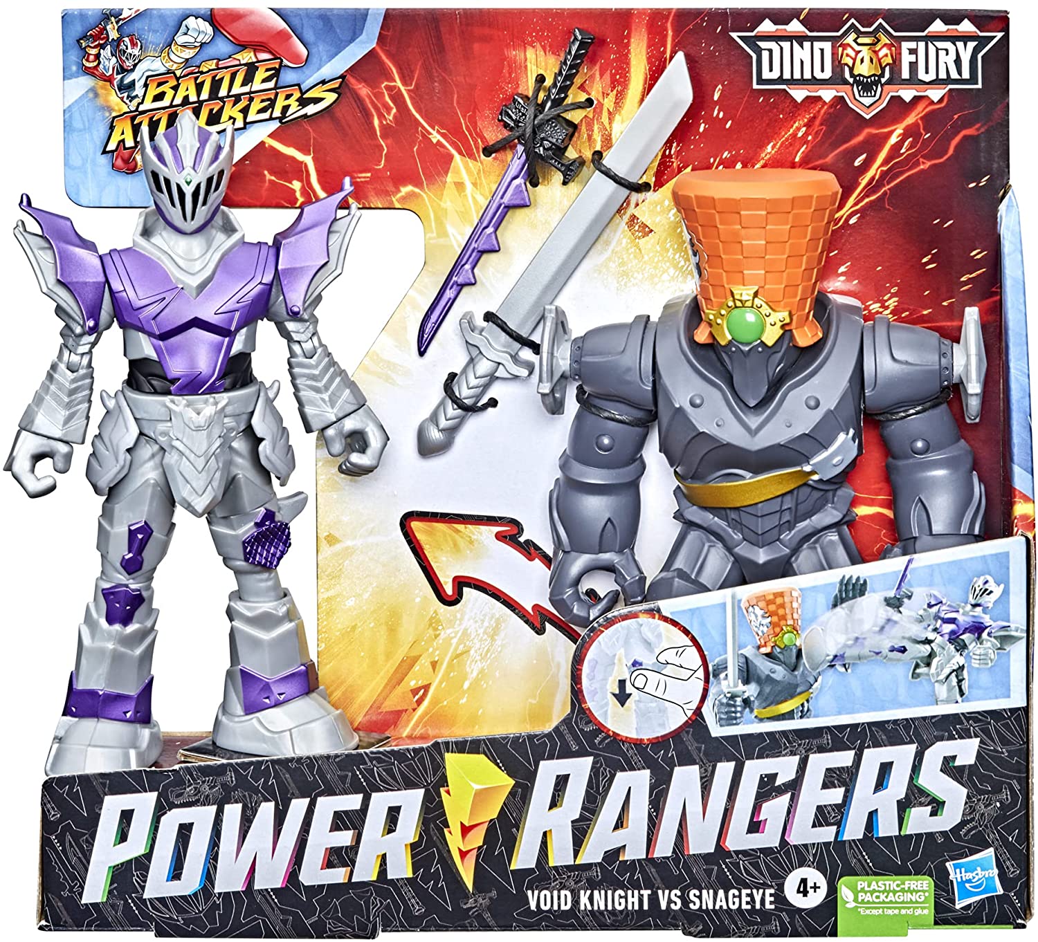 Power Rangers Dino Fury Battle Attackers Wave Two Void Knight & Black ...