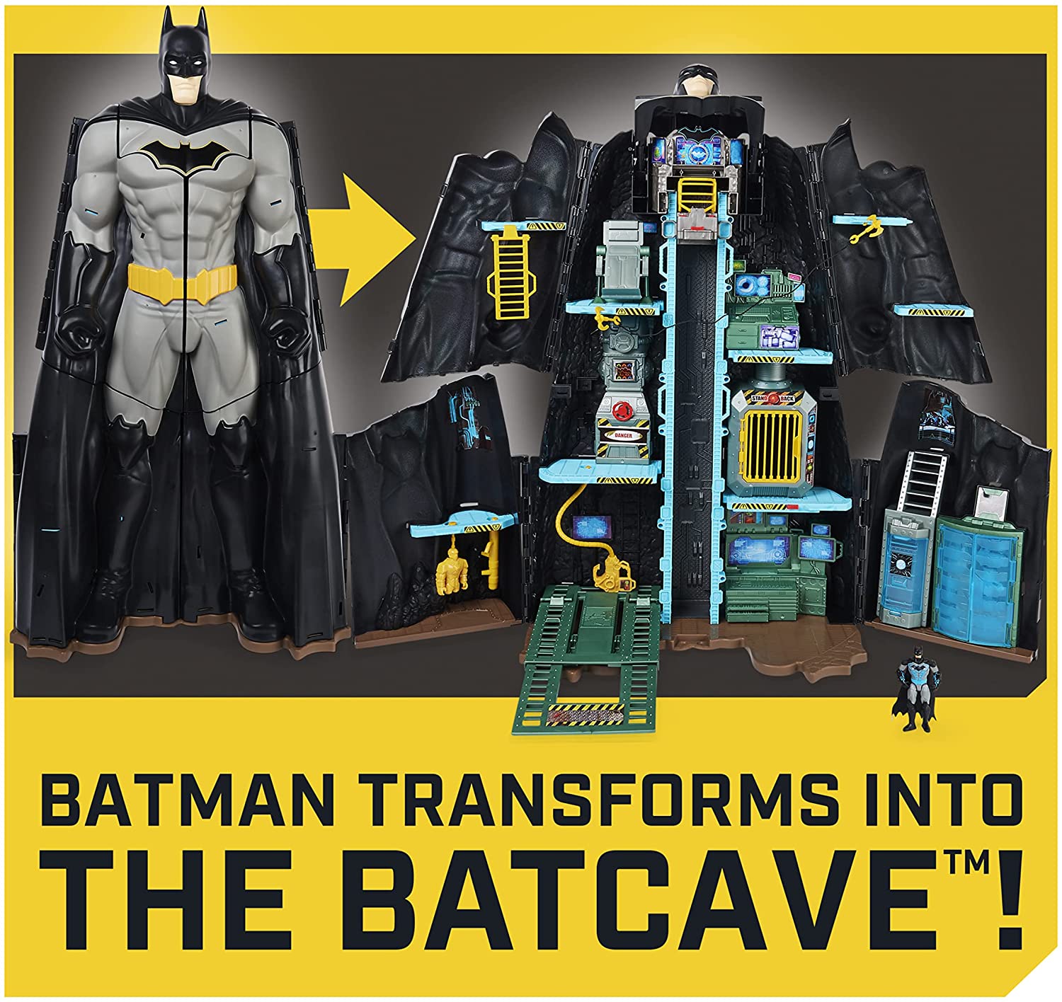 DC Comics Batman Bat-Tech Batcave, Giant Transforming Playset with ...